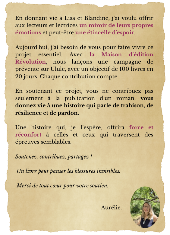 DONNE-MOI LA FORCE DE TE PARDONNER - Roman d'Aurélie VENANCE - Ulule