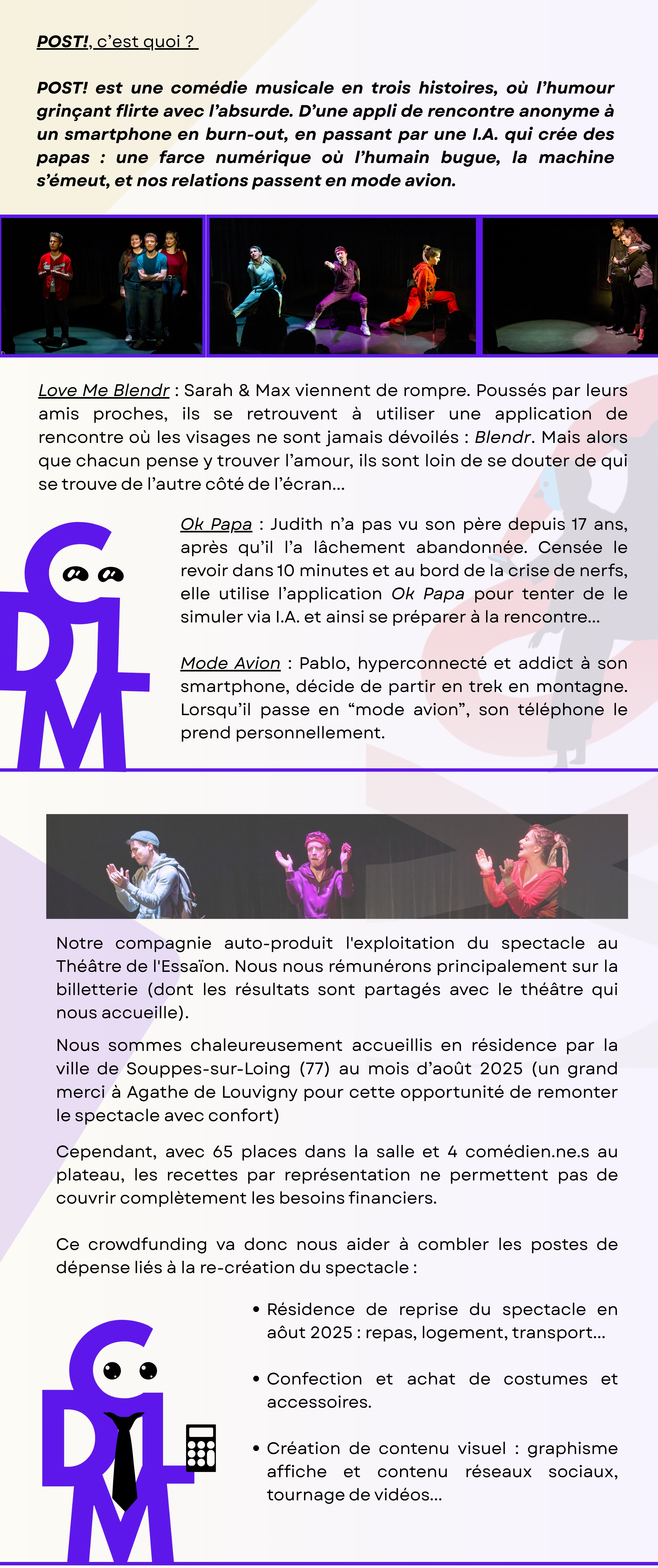 La comédie musicale 'POST!' au Théâtre Essaïon