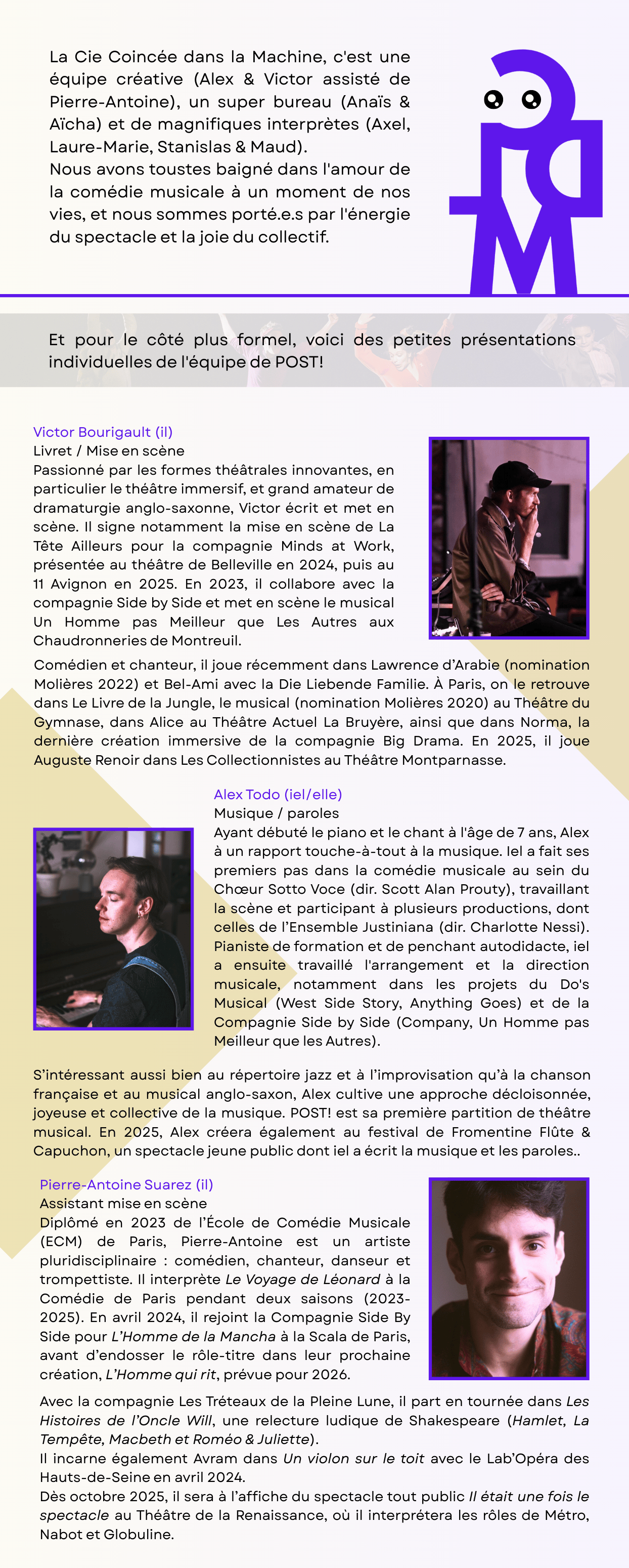 La comédie musicale 'POST!' au Théâtre Essaïon