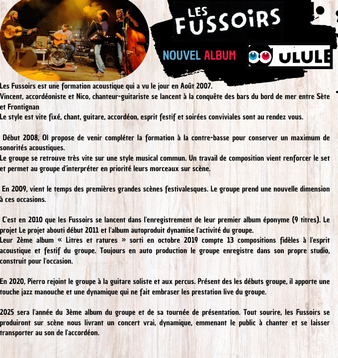 LES FUSSOIRS / NOUVEL ALBUM - Ulule