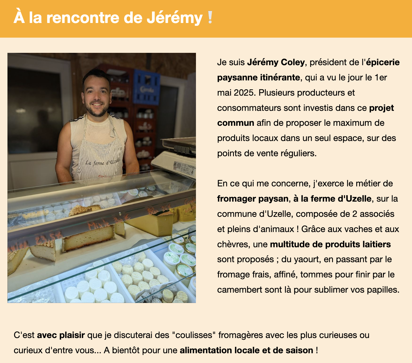 Faites rouler l’Épicerie Paysanne Itinérante ! - Ulule