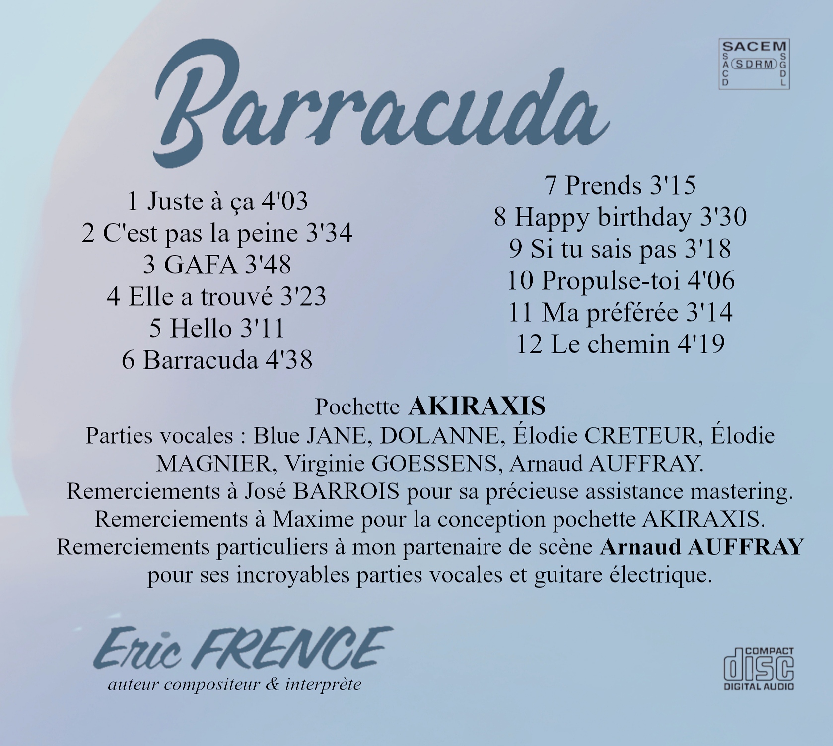 BARRACUDA l'album CD digipack
