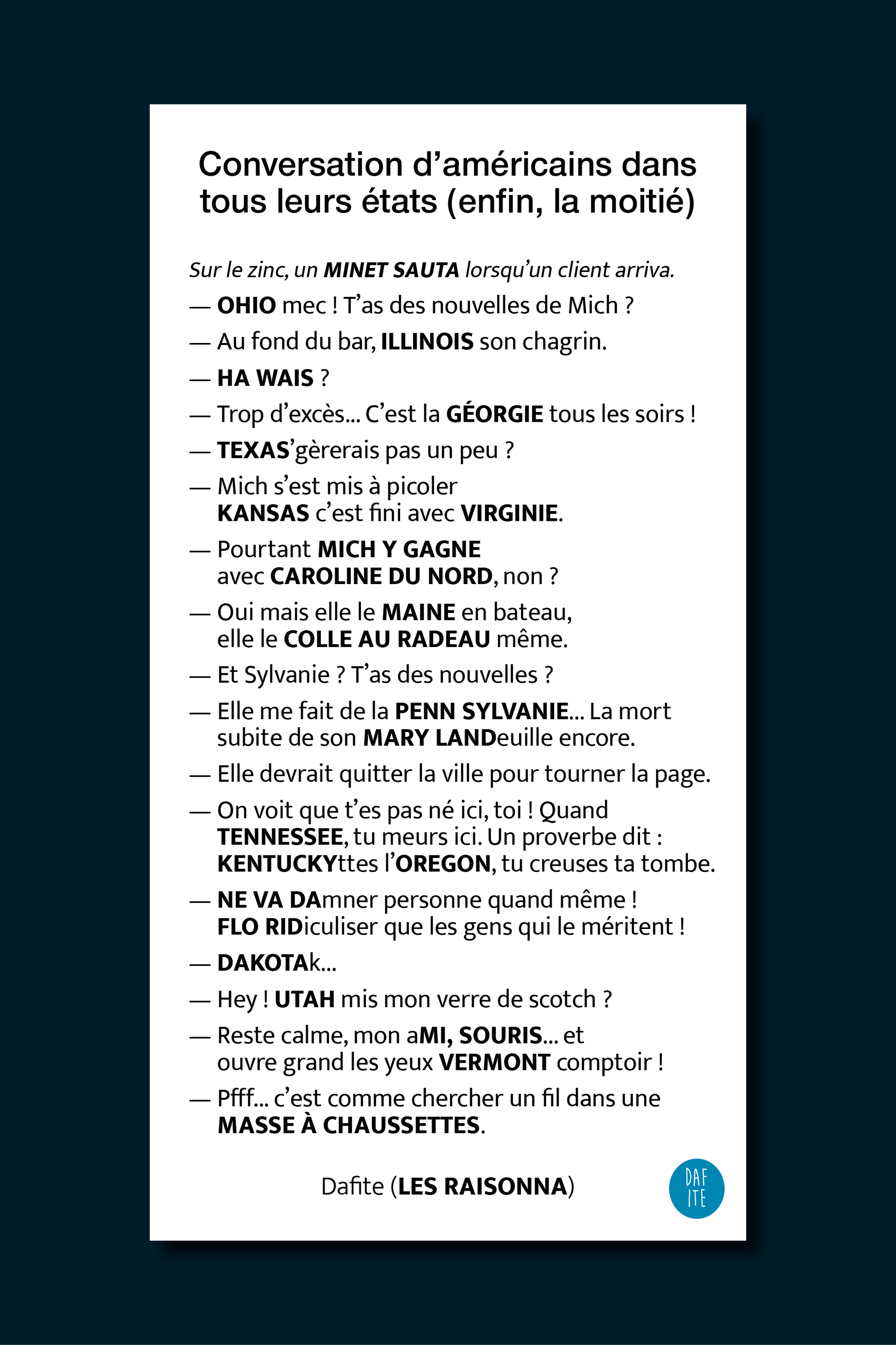 Le VOLUME 4 des "Jongleries de mots de Dafite"