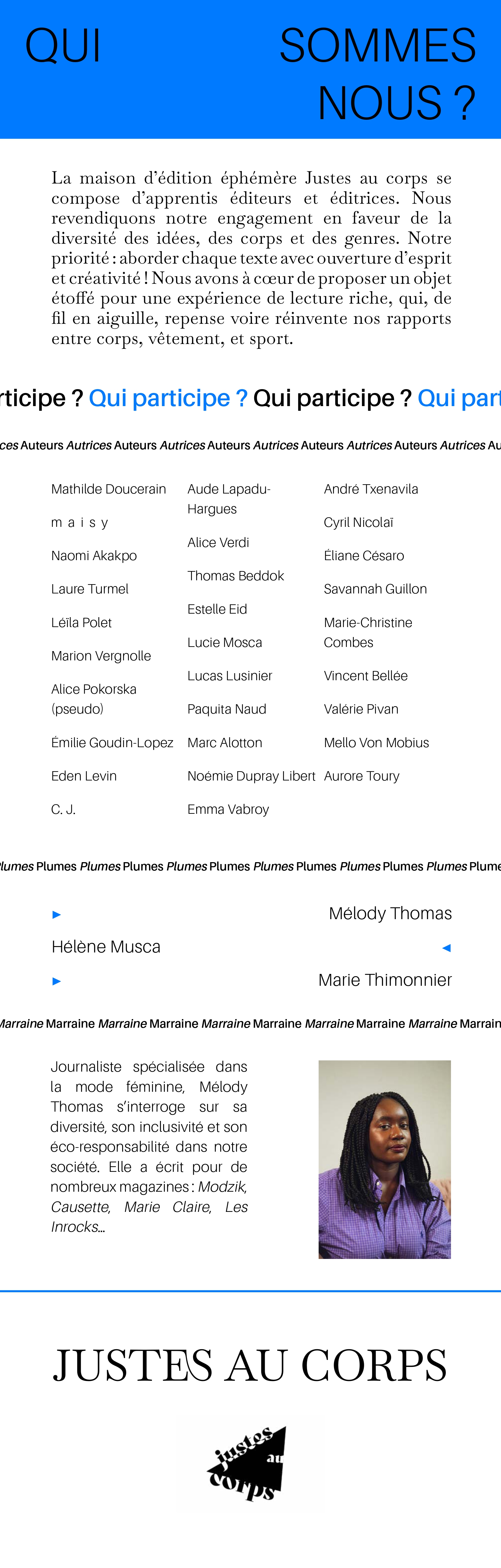 Livre-revue Justes au corps