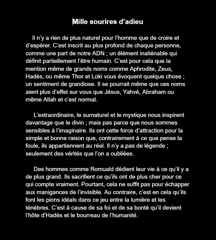 Livre "Mille sourires d'adieu"