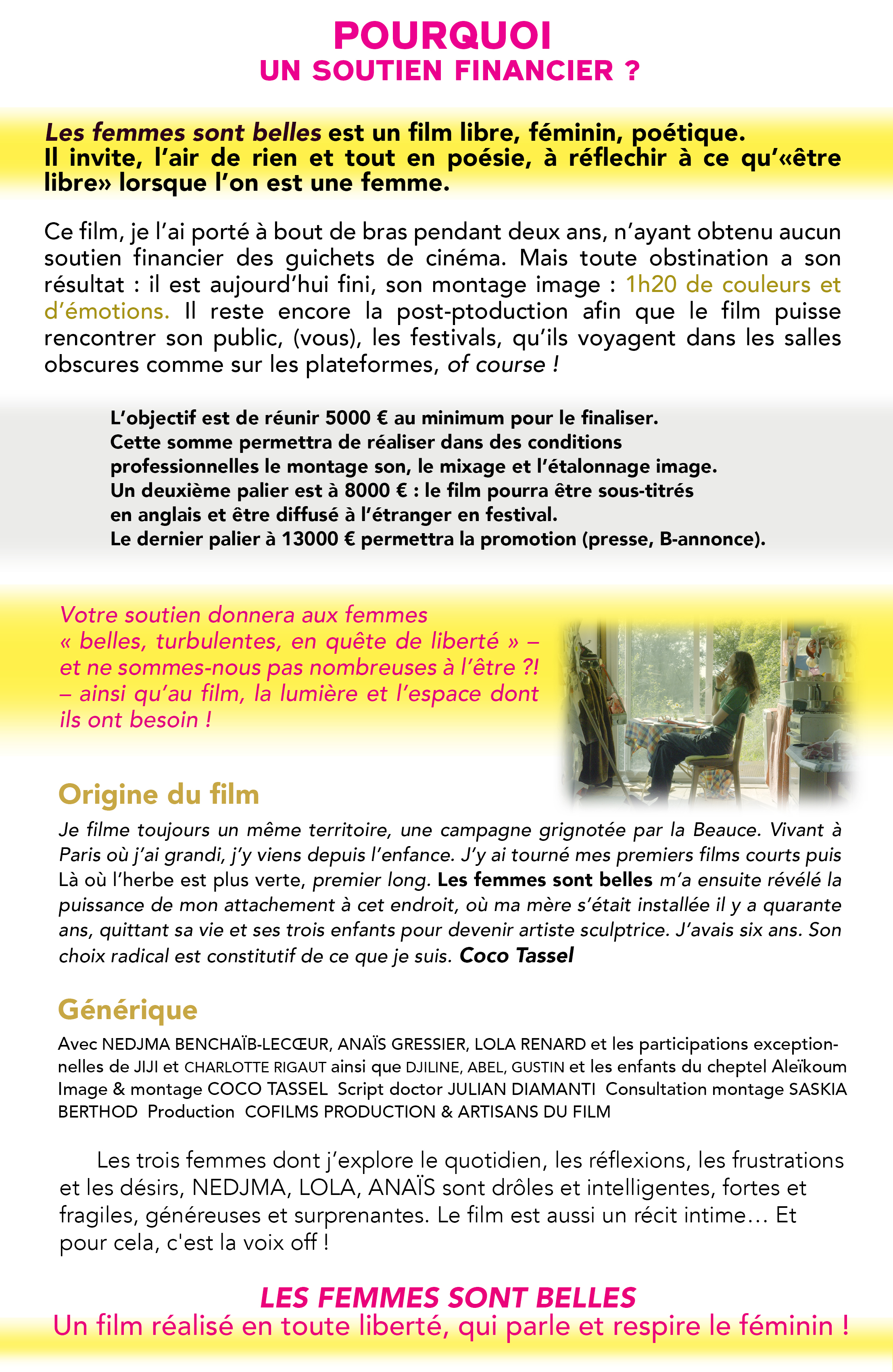 LES FEMMES SONT BELLES de Coco Tassel : finaliser le film ! - Ulule