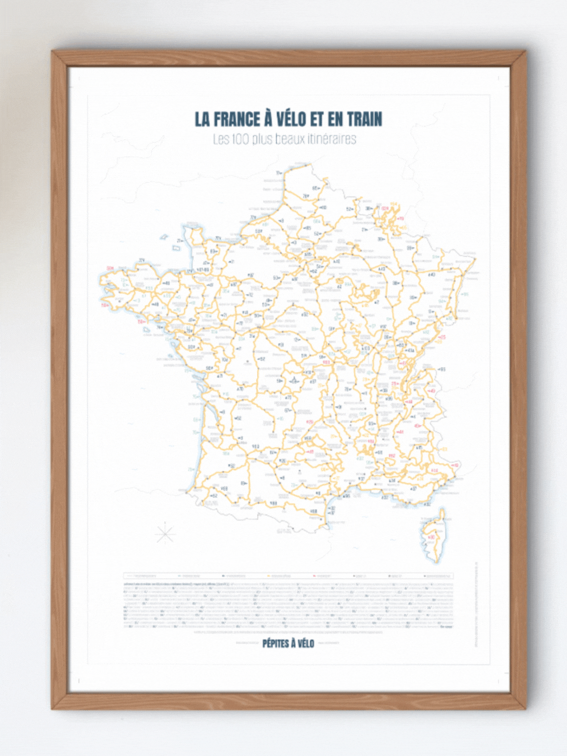 🗺️🚴‍♀️ Carte à gratter de la France à vélo et en train 🚅