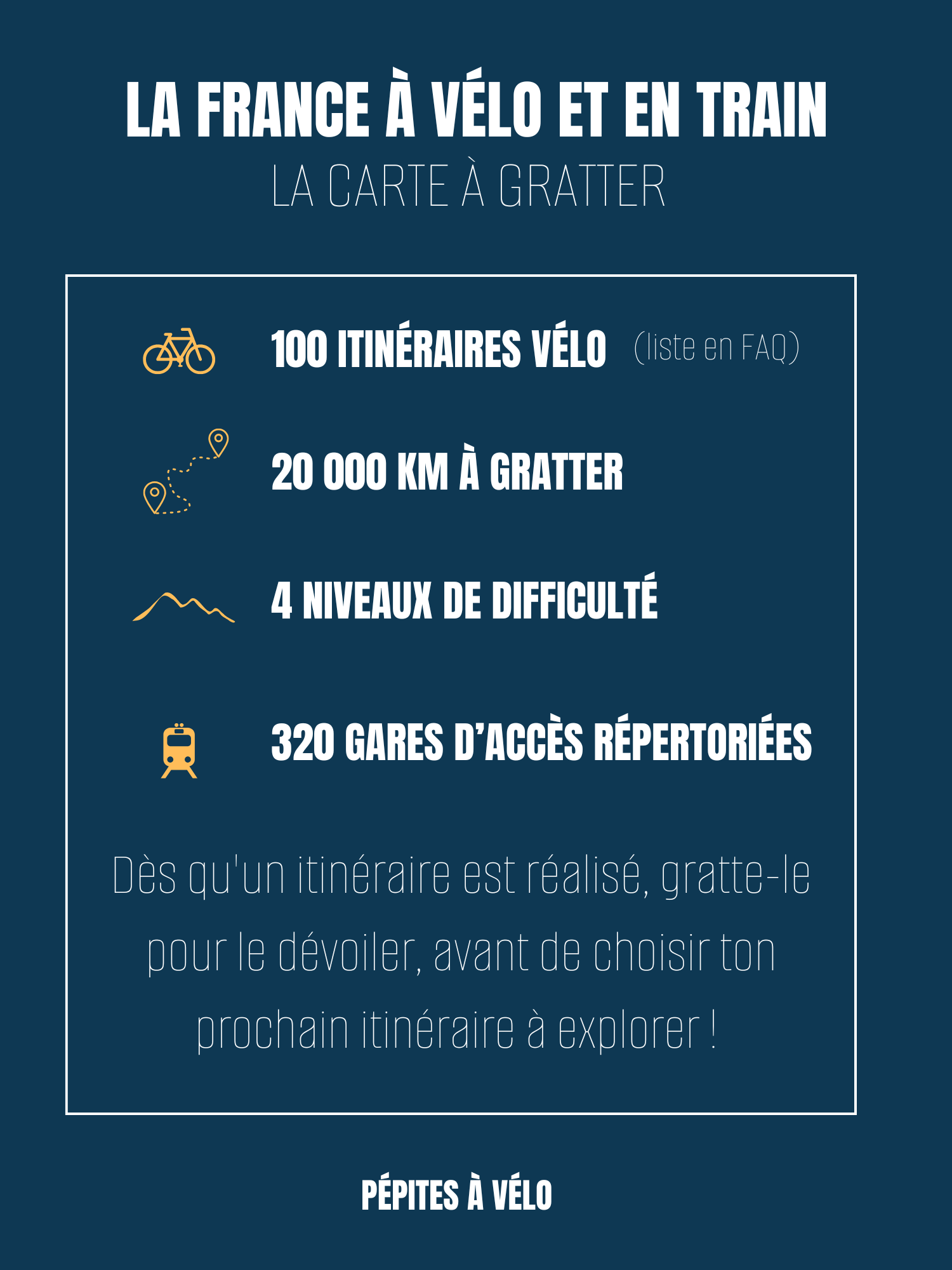 🗺️🚴‍♀️ Carte à gratter de la France à vélo et en train 🚅