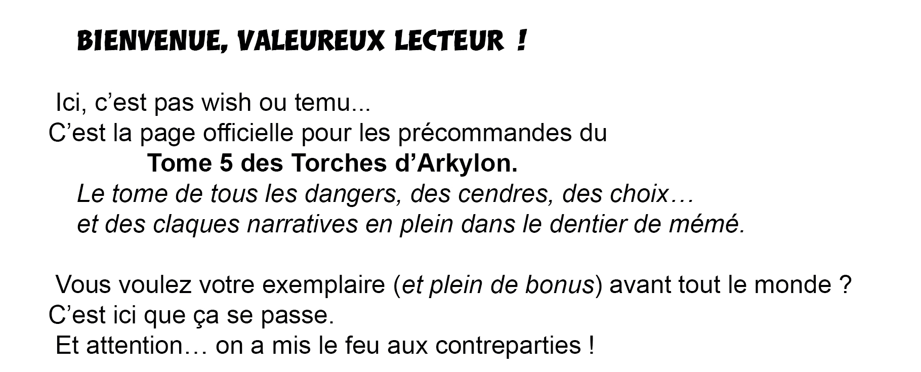 Les Torches d'Arkylon tome 5 - Ulule