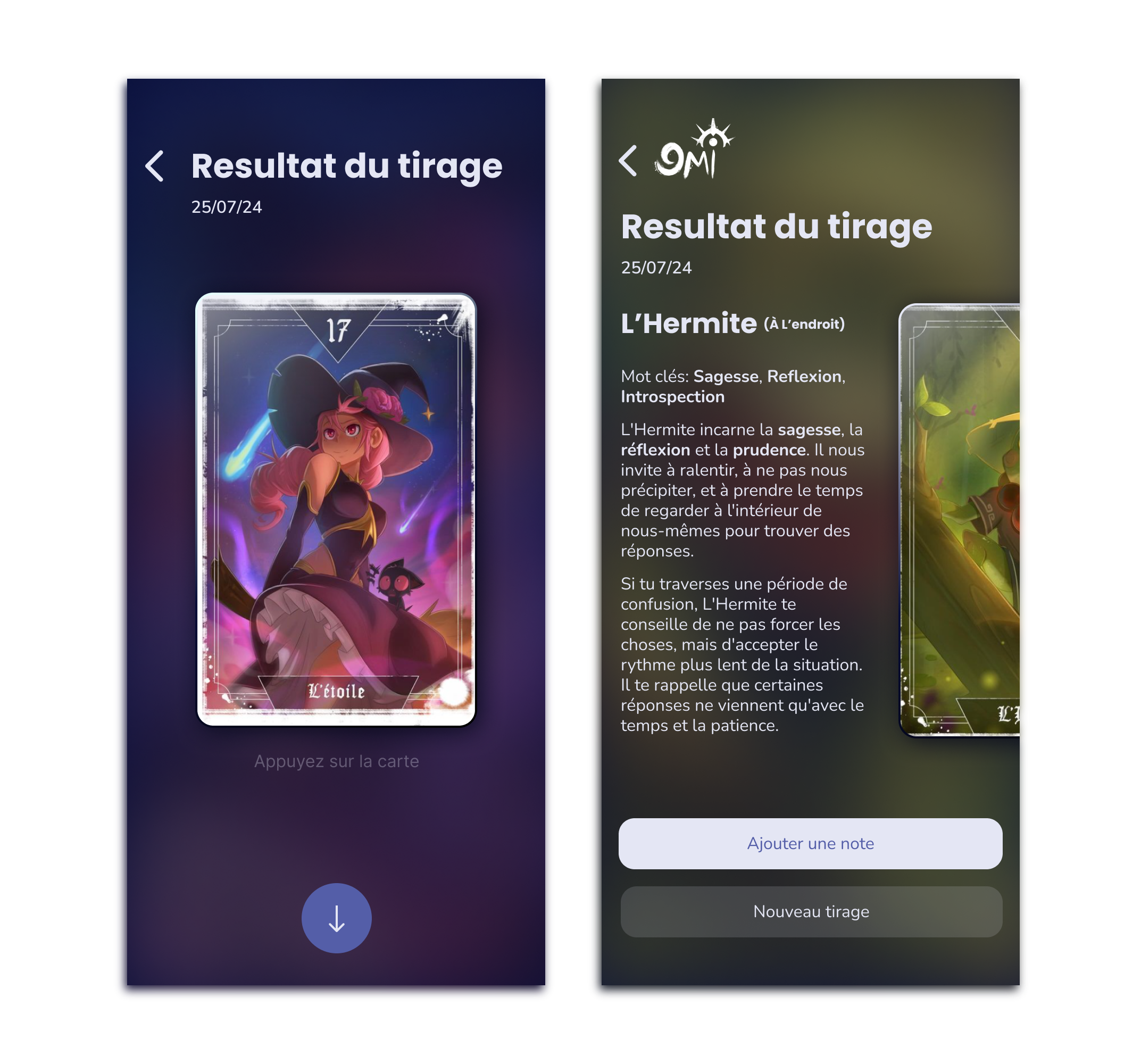 Omi, Le Tarot Divinatoire