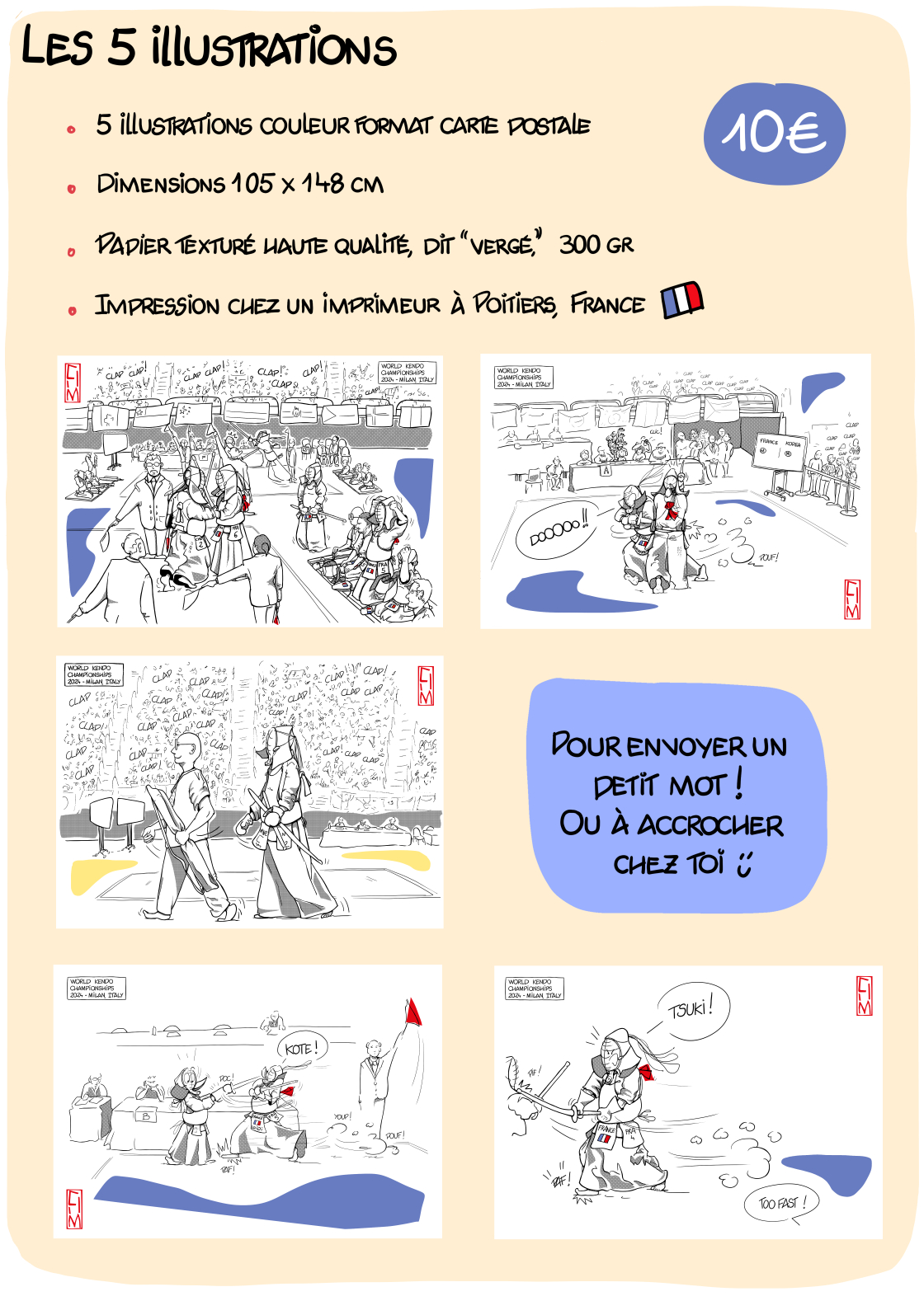 Tenugui - Croquis Championnats du monde de Kendo 2024 (WKC)