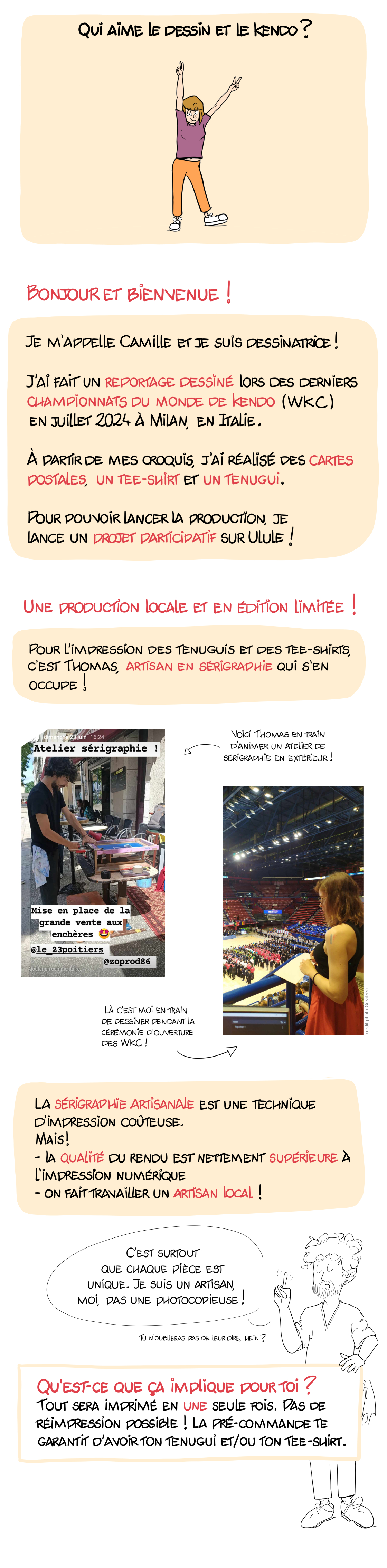 Tenugui - Croquis Championnats du monde de Kendo 2024 (WKC)