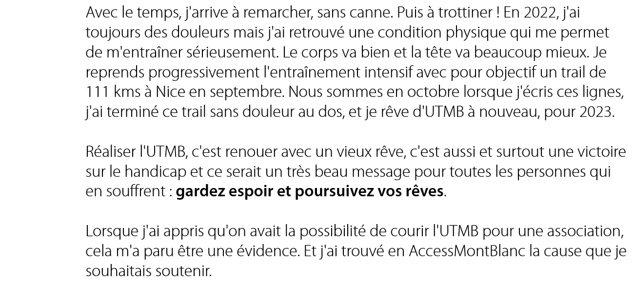 Solidarité handicap UTMB