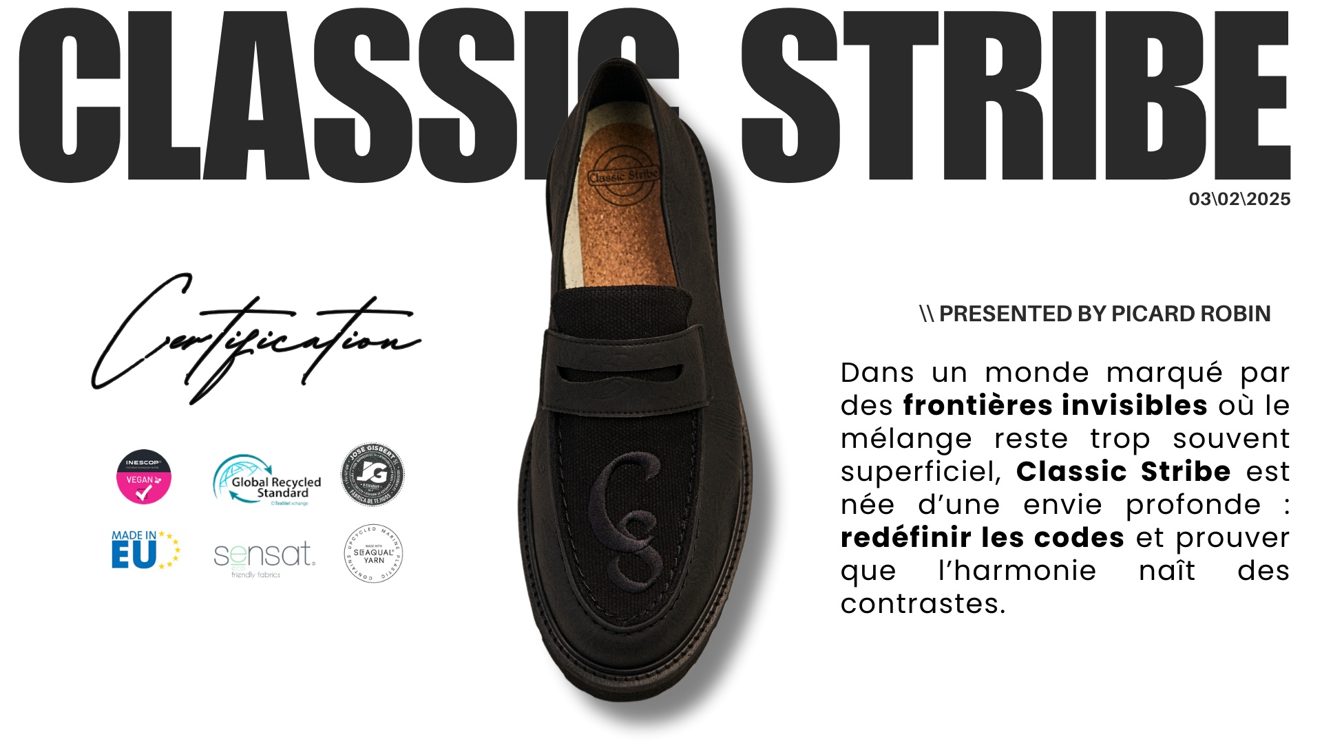 Classic Stribe : Mocassins écoresponsables