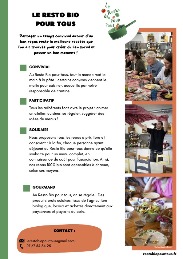 Créer une cantine solidaire et participative 100% bio
