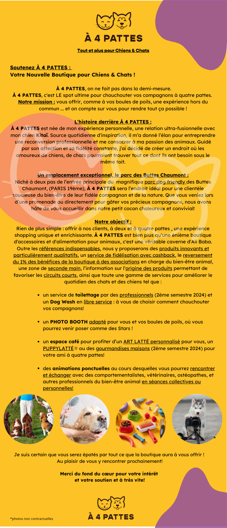 À 4 PATTES, Tout et Plus pour Chats et Chiens à PARIS!