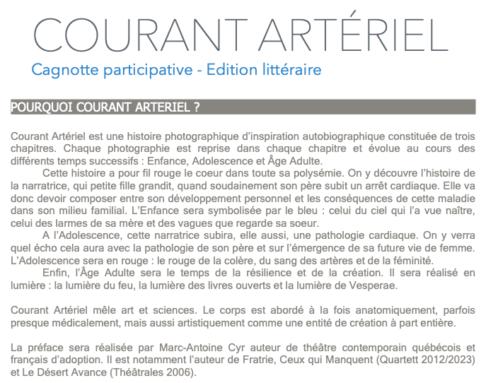 Courant Artériel, le Livre - Ulule