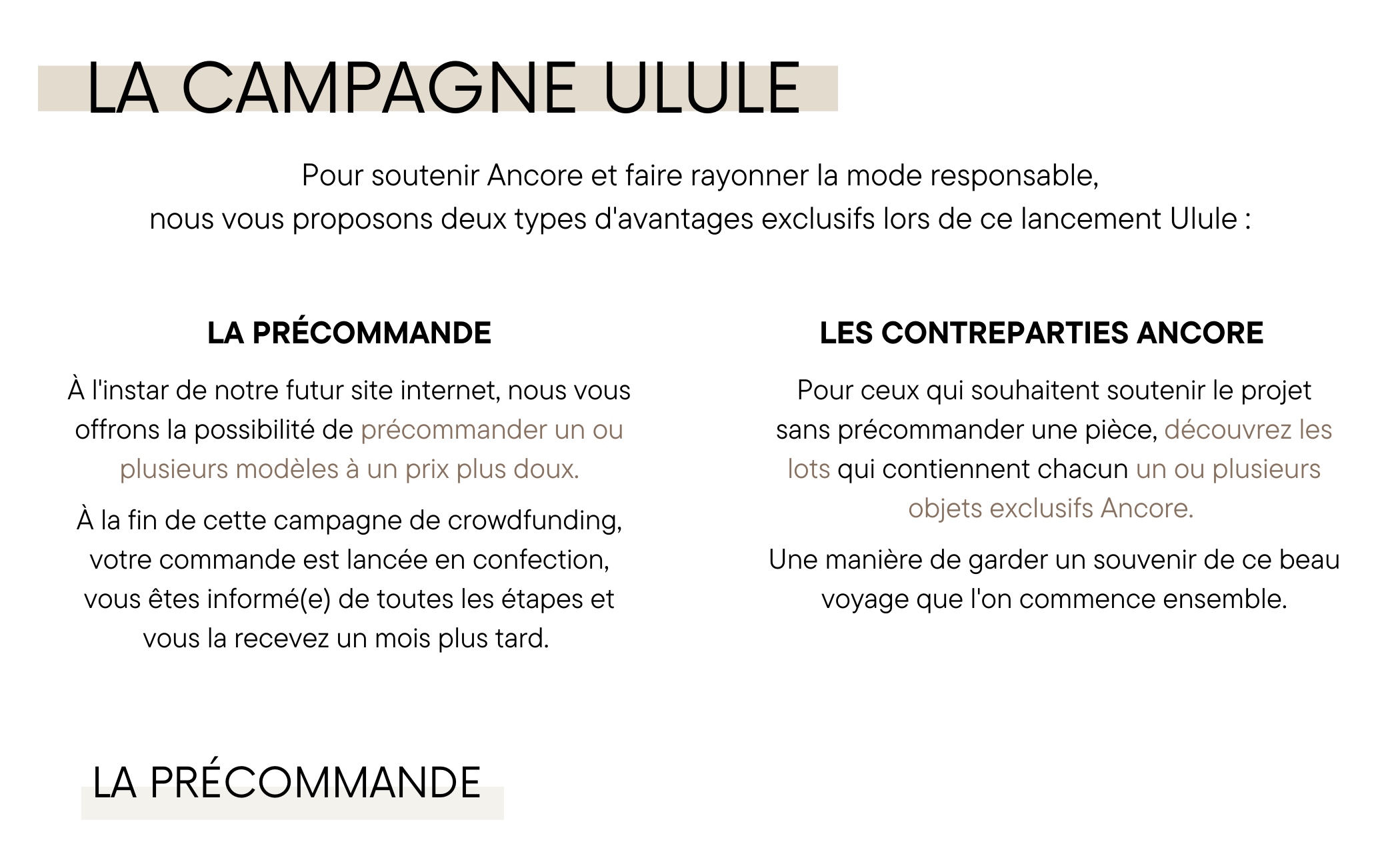 DIRECTION ANCORE - Ulule