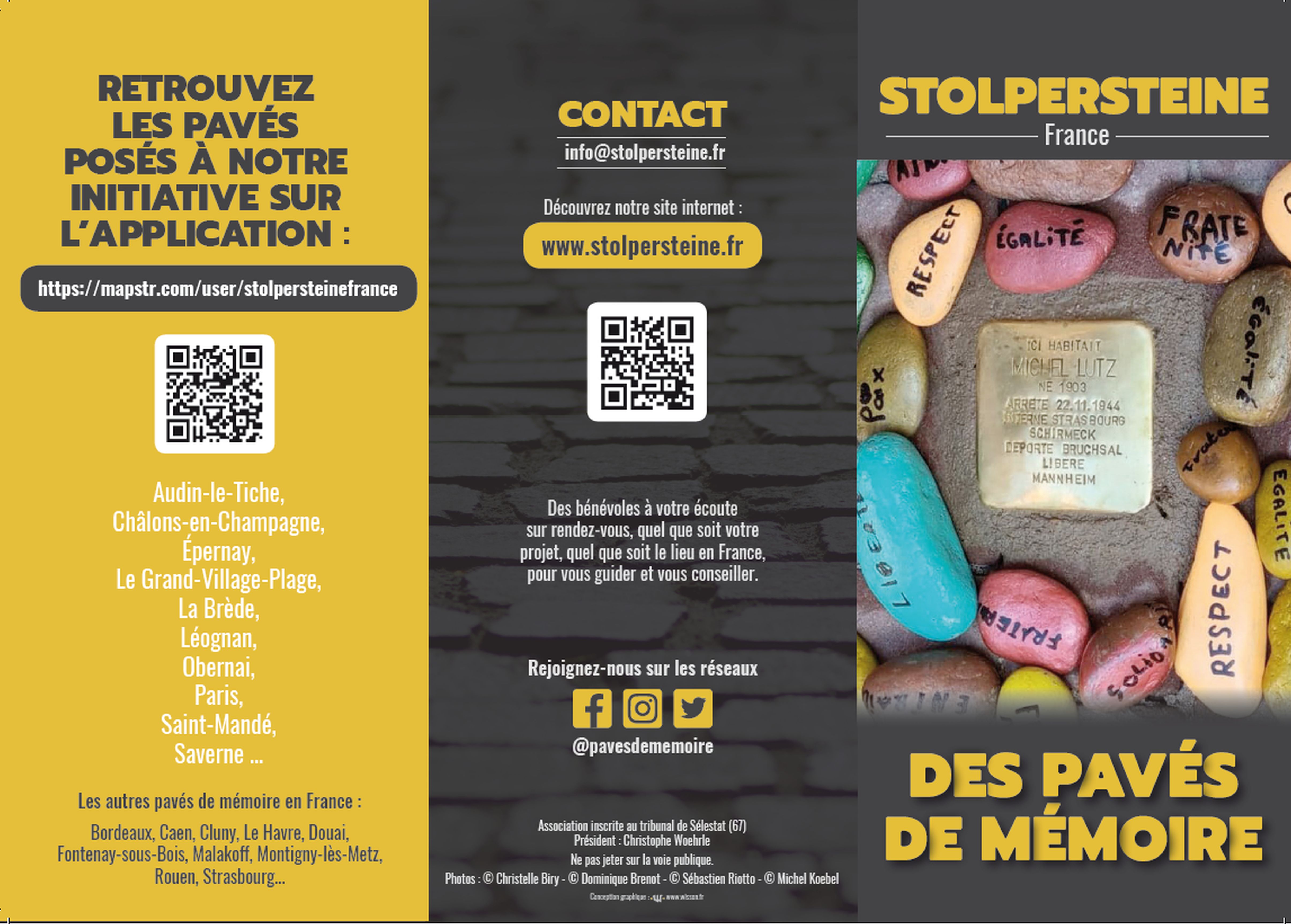 Plaquettes Stolpersteine en France