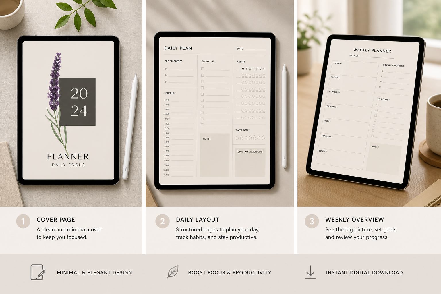 Daily Focus Planner – Minimal Productivity Template - Ulule