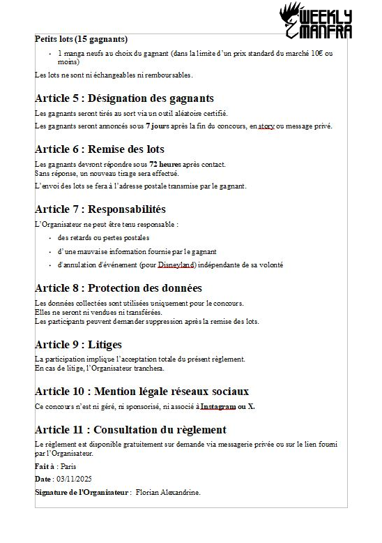 Weekly manfra - Ulule
