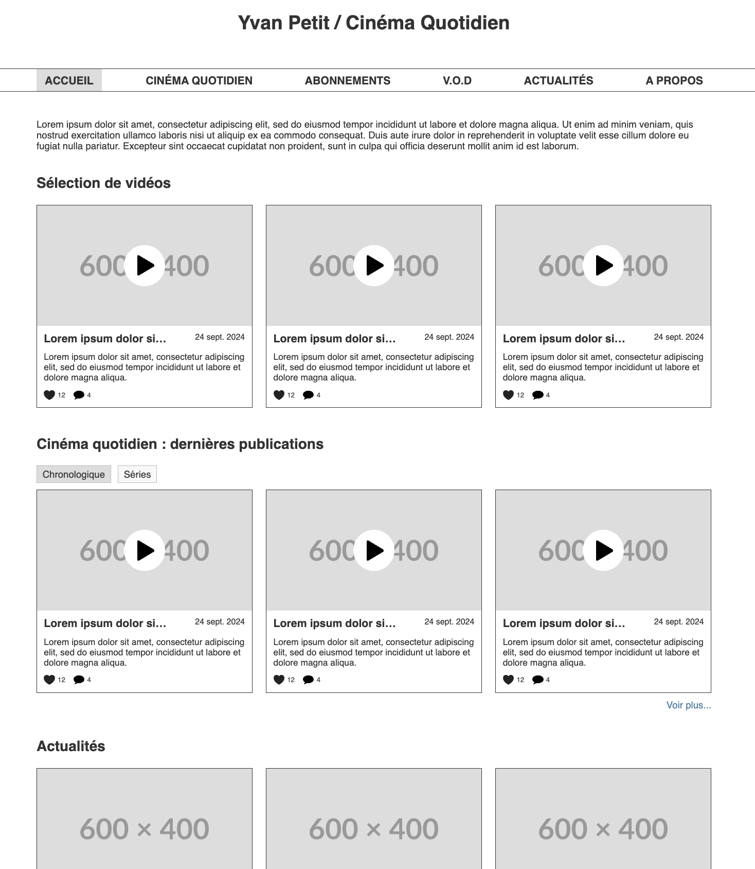 Création du site cinemaquotidien.fr