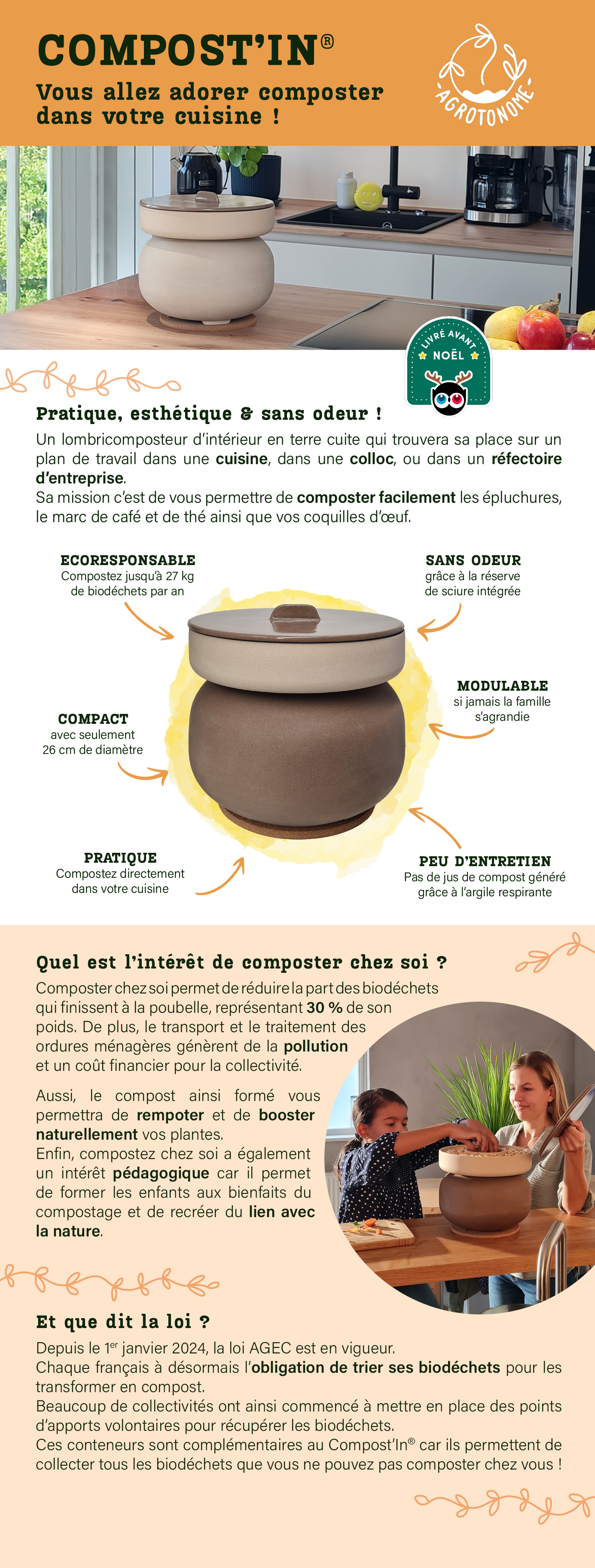 Compost'In, le composteur d'intérieur design et sans odeur