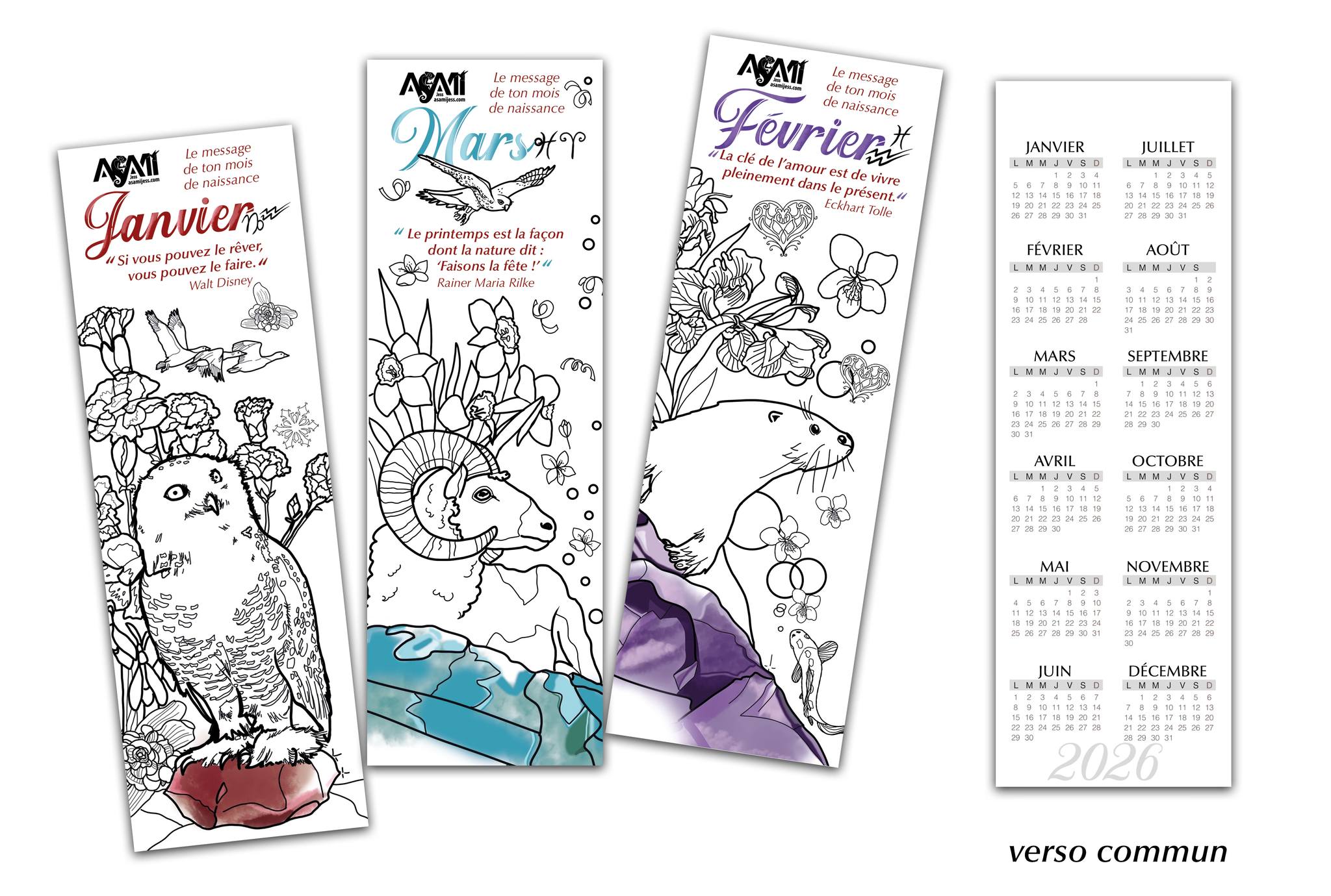 Calendrier 2026 à colorier : dessins "totem" - Ulule