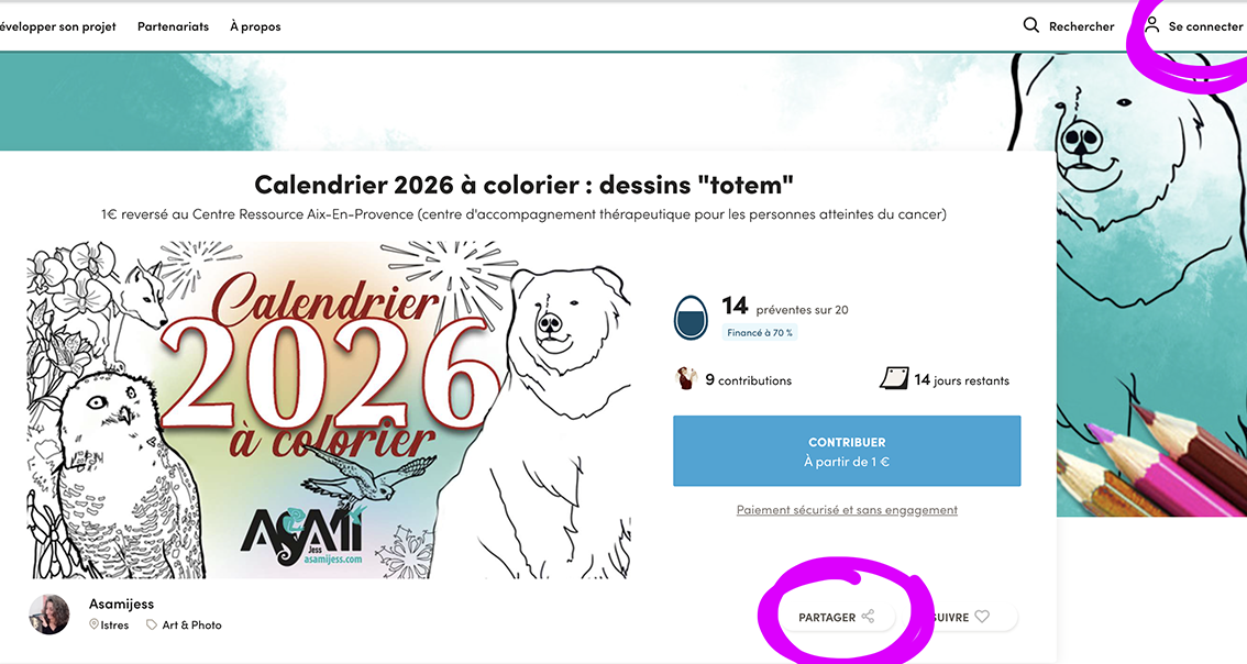 Calendrier 2026 à colorier : dessins "totem" - Ulule
