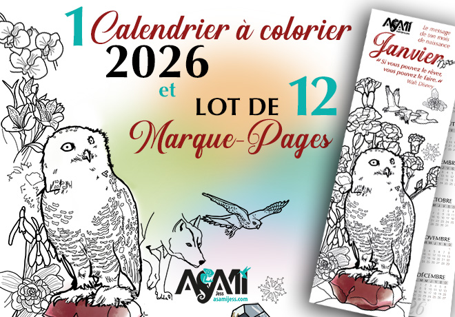 Calendrier 2026 à colorier : dessins "totem" - Ulule