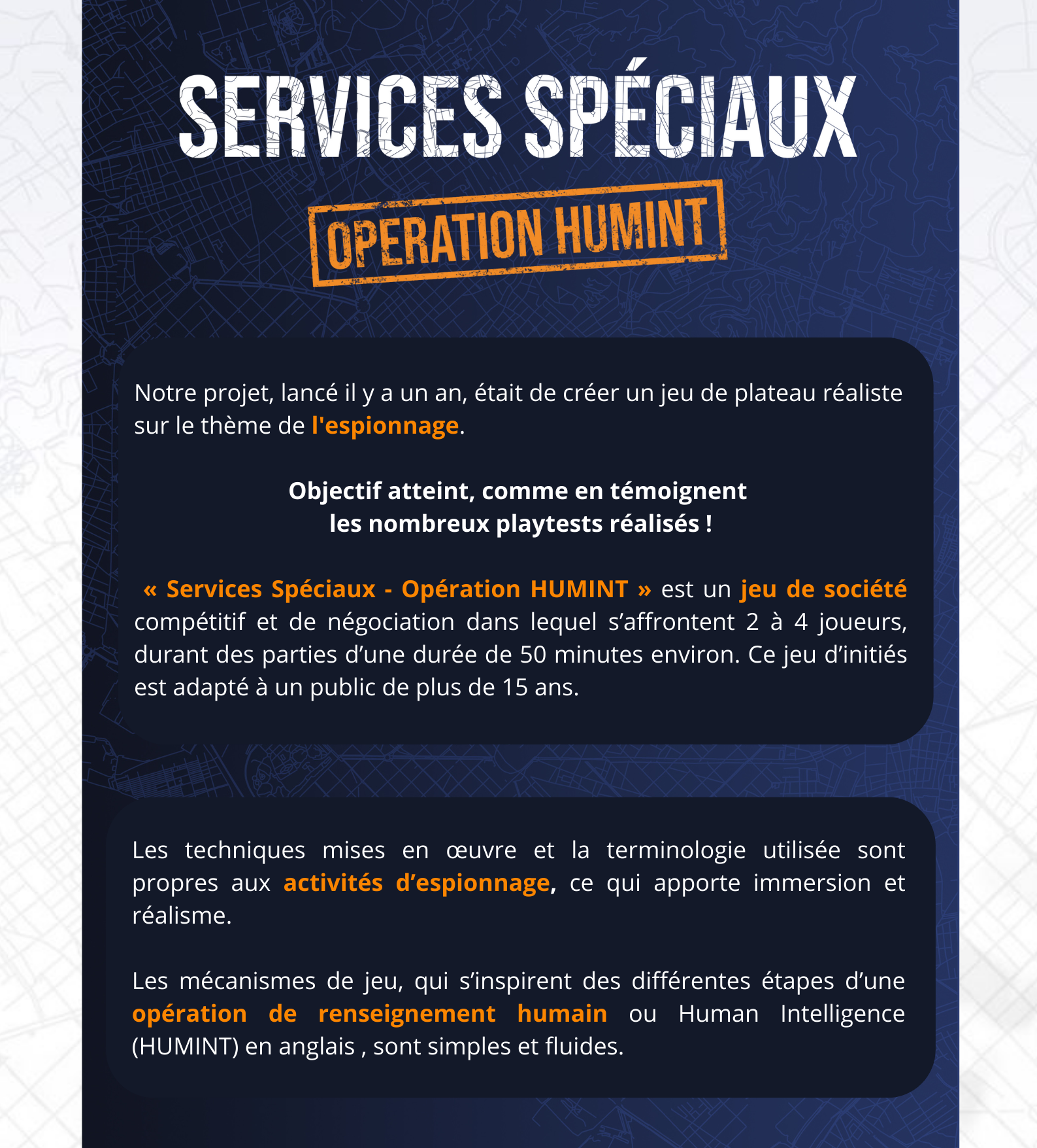 Services Spéciaux - Opération HUMINT - Ulule