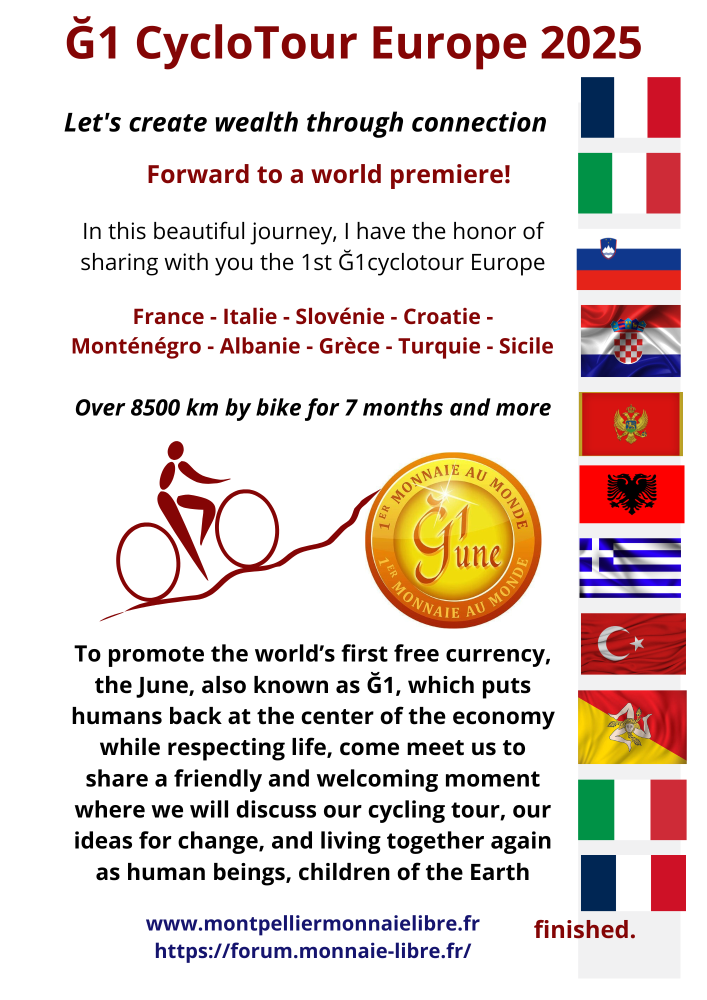 Le Ğ1 Cyclo Tour europe 2025, 14 pays - 9000km - 8 mois + - Ulule