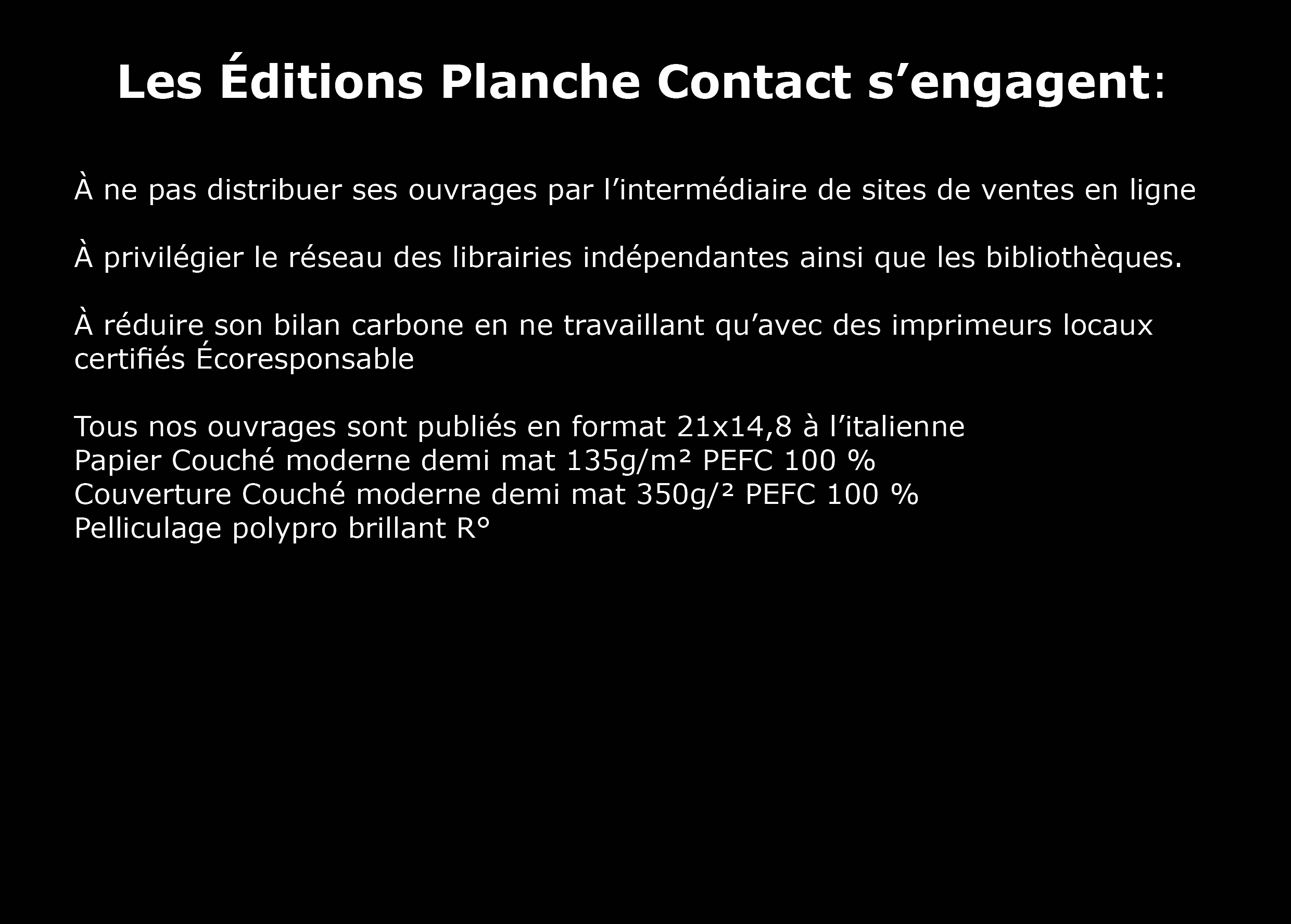 ÉDITIONS PLANCHE CONTACT