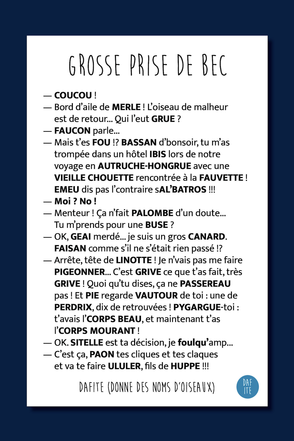 Le VOLUME 3 des "Jongleries de mots de Dafite"