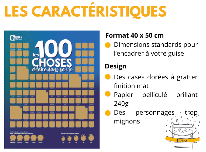 Poster à gratter : les 100 choses à faire dans sa vie