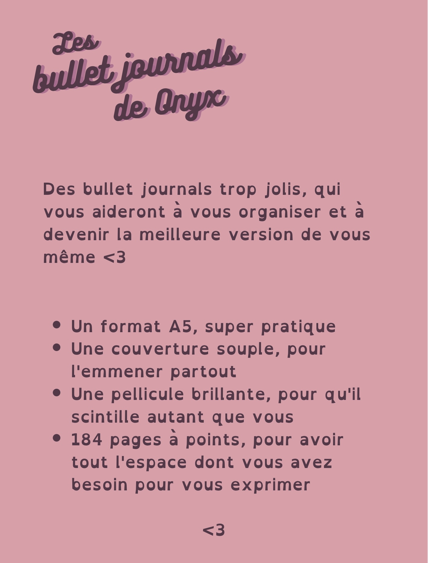 Les bullet journals d'Onyx