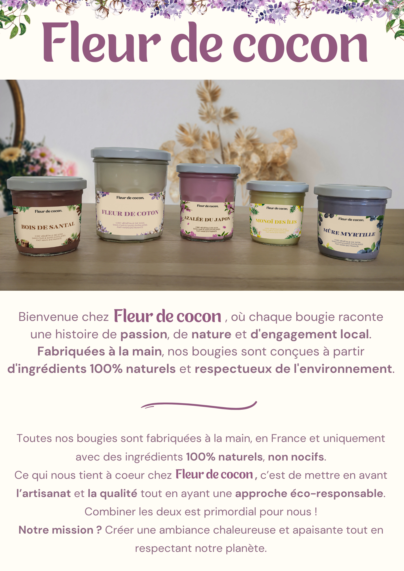 Fleur de Cocon - Bougies artisanales et écologiques